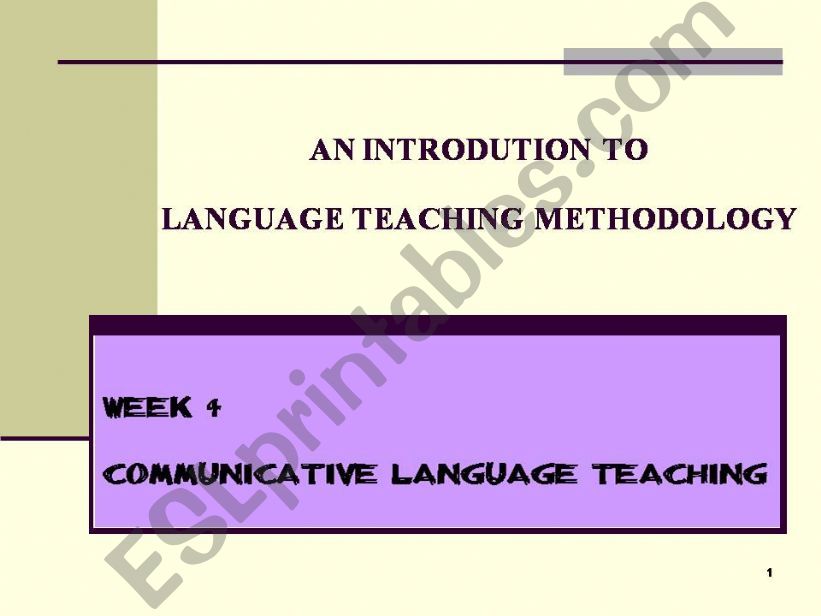 ESL - English PowerPoints: Communicative Language Teaching - An Overview
