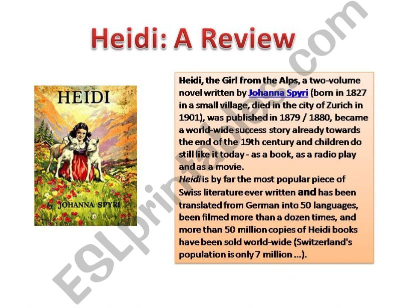 ESL - English PowerPoints: heidi review