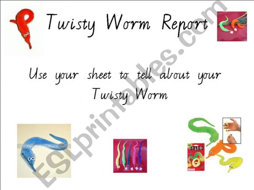 ESL - English PowerPoints: Twisty Worm Writing Pack