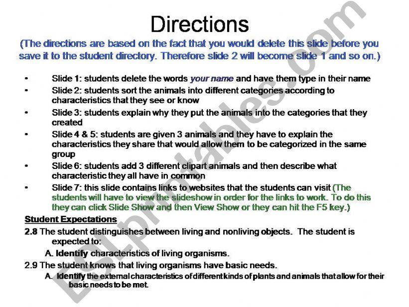 ESL - English PowerPoints: Directions