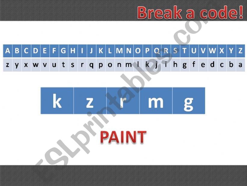 ESL - English PowerPoints: Break the code!(Action verbs)