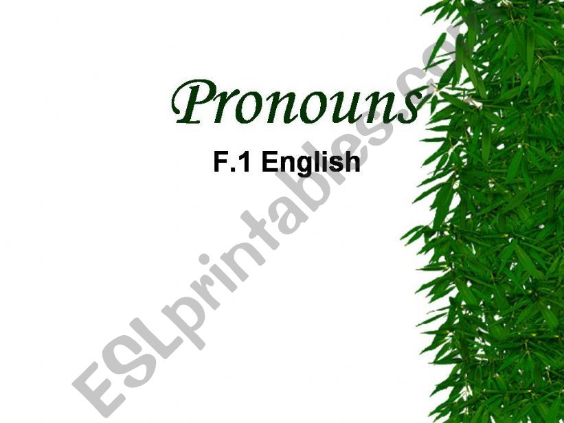 ESL - English PowerPoints: Pronouns