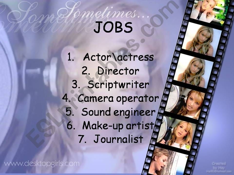 ESL - English PowerPoints: how films are made