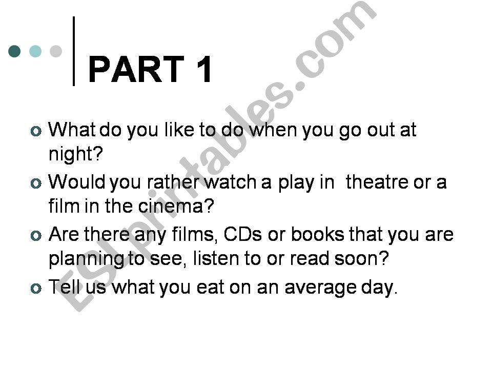 ESL - English PowerPoints: speaking activity