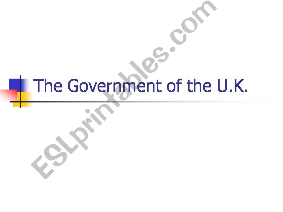 ESL - English PowerPoints: The Government of UK