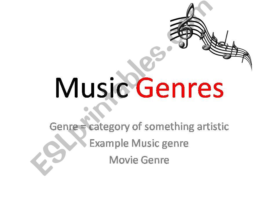 ESL - English PowerPoints: Music Genres