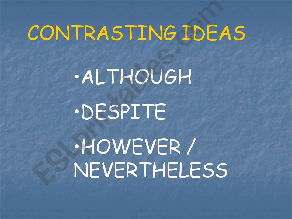 ESL - English PowerPoints: Contrast Connectors