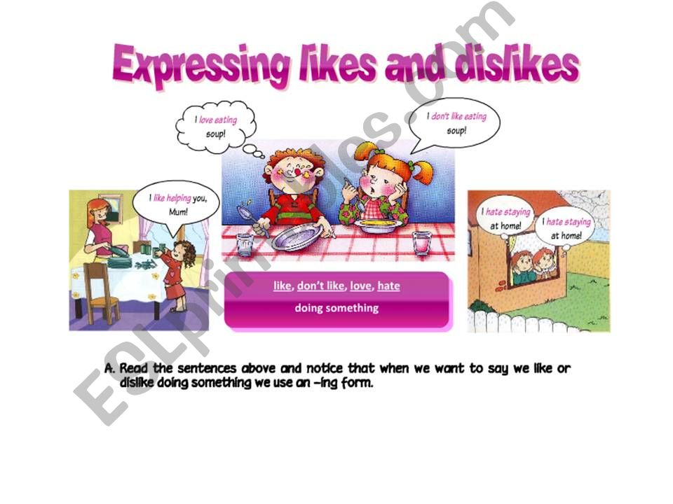 Sentence Like And Dislike Clipart