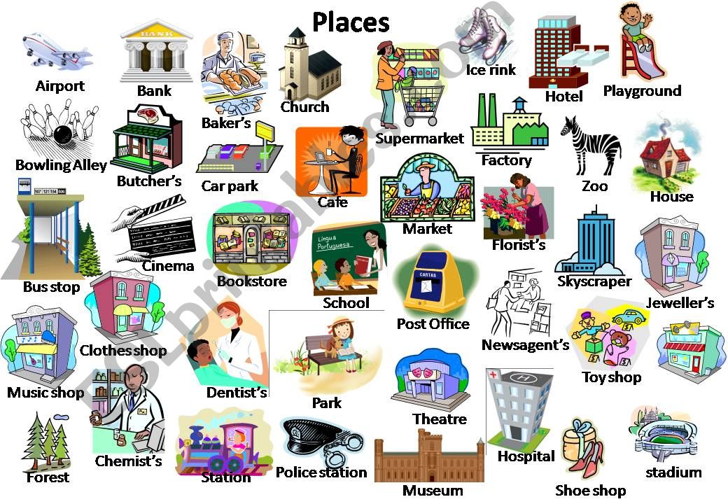 ESL - English PowerPoints: Places