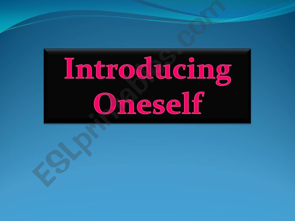 ESL - English PowerPoints: introducing oneself and others