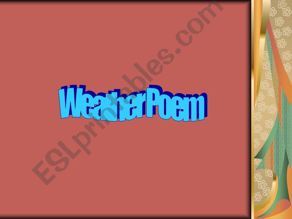 ESL - English PowerPoints: Weather Poem