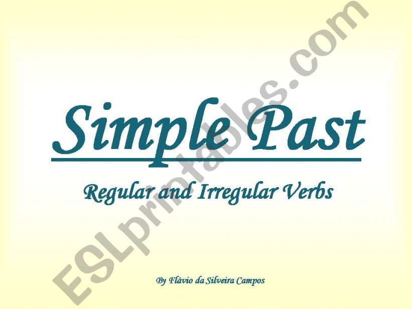ESL - English PowerPoints: Simple Past Tense