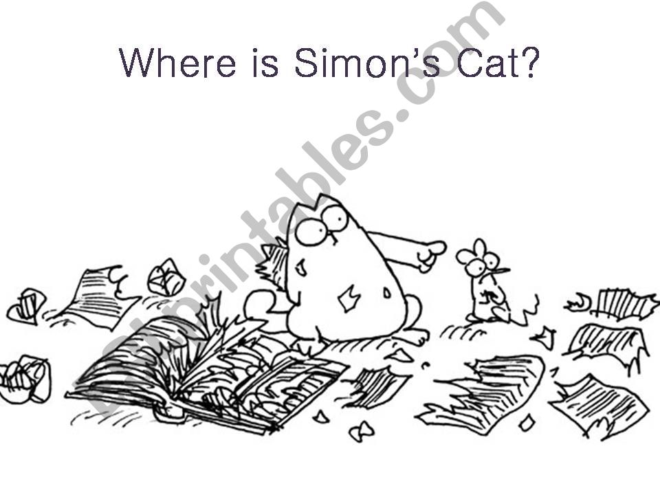 ESL - English PowerPoints: Where is Simon´s cat?
