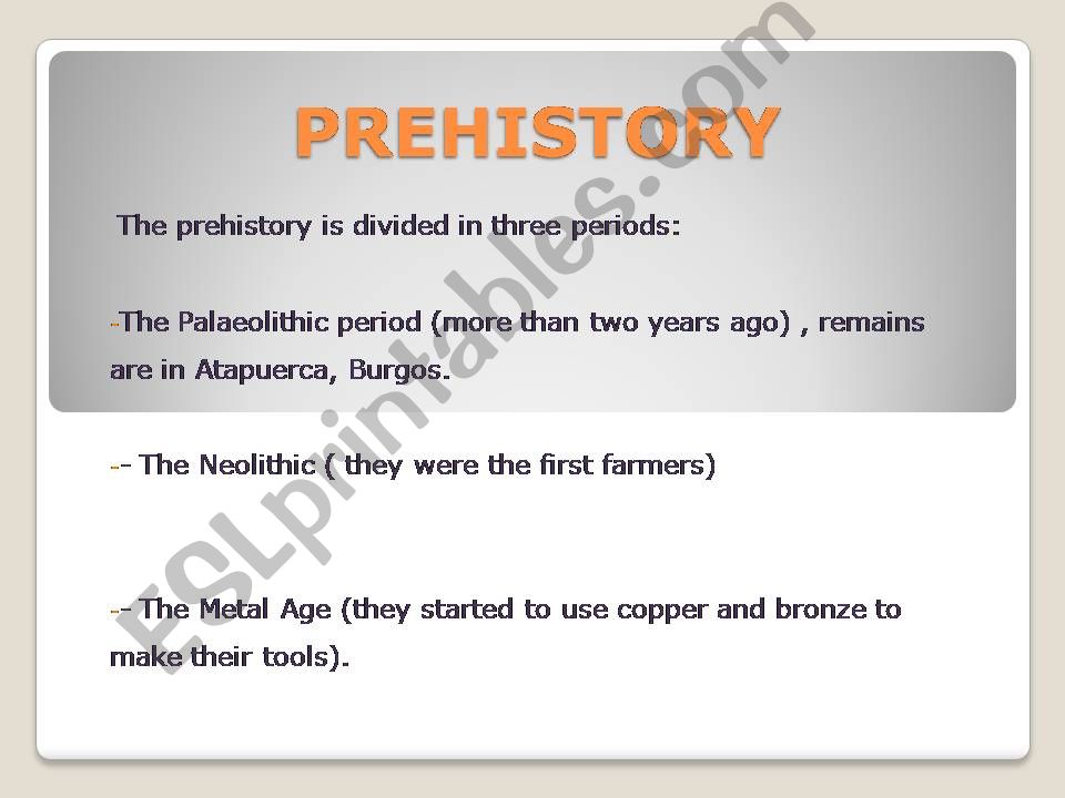 ESL - English PowerPoints: Prehistory