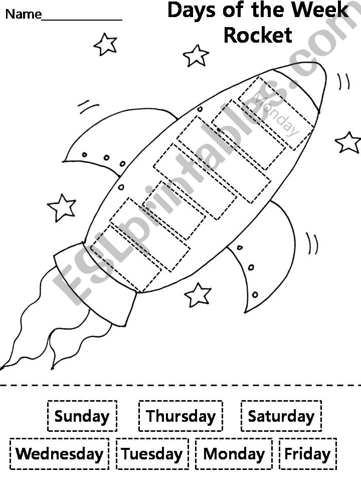 ESL - English PowerPoints: Days of the Week Rocket