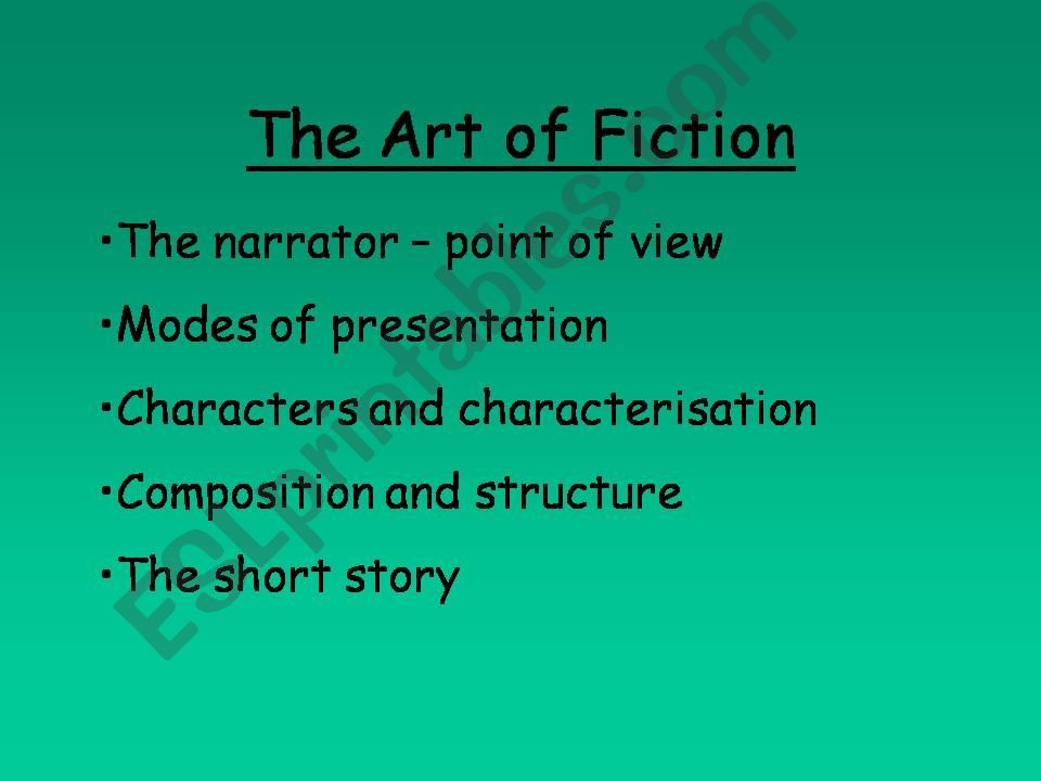 ESL - English PowerPoints: The Art of Fiction