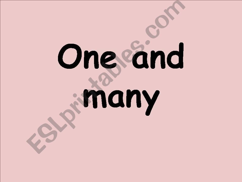 ESL - English PowerPoints: One and Many