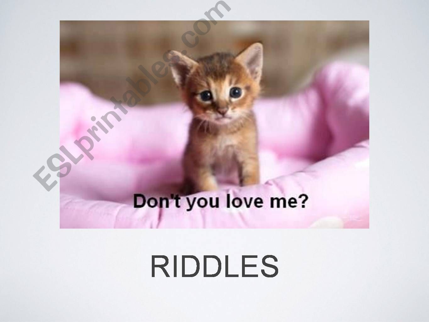 ESL - English PowerPoints: English Riddles