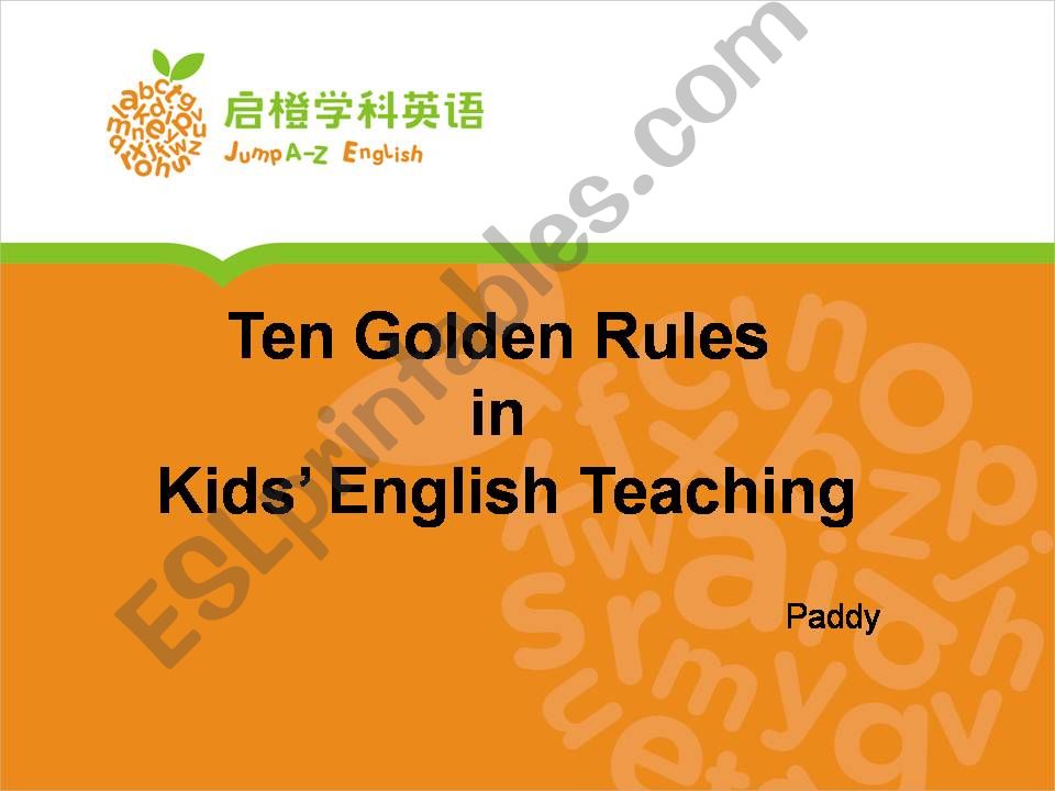 ESL - English PowerPoints: Ten golden rules in ESL teaching