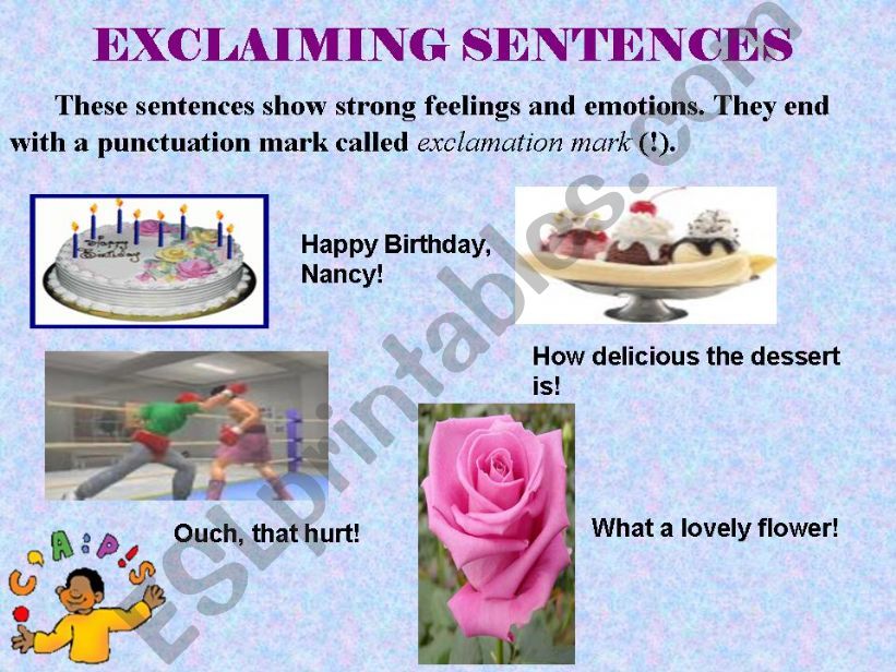 ESL - English PowerPoints: Exclaiming Sentences Powerpoint Presentation