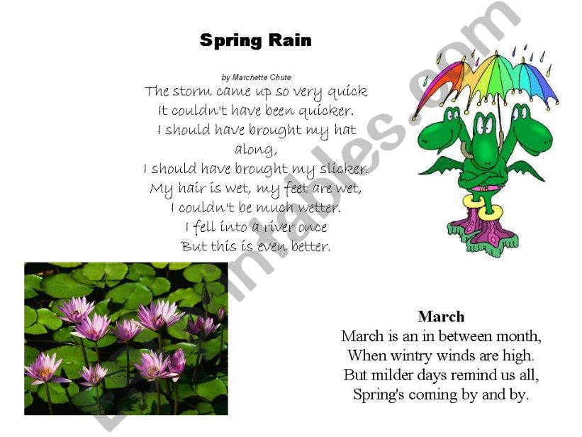 ESL - English PowerPoints: spring poems