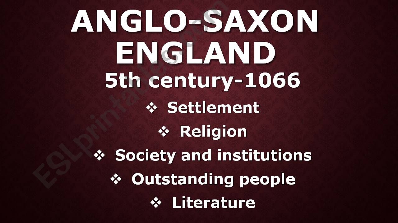Anglo Saxon Literature Powerpoint