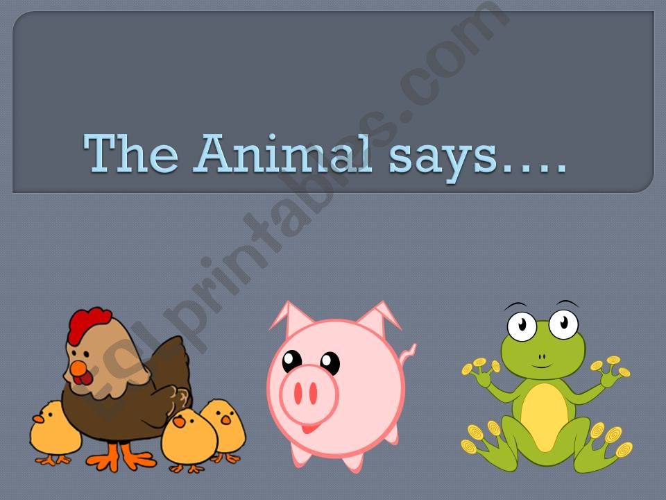 ESL - English PowerPoints: The Animal Says...