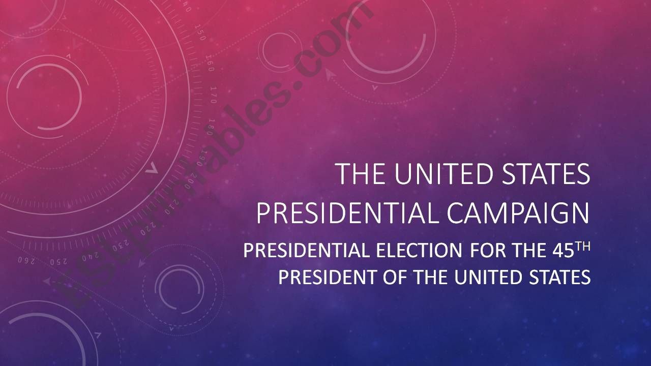 ESL - English PowerPoints: 2015/2016 Presidential Campaign