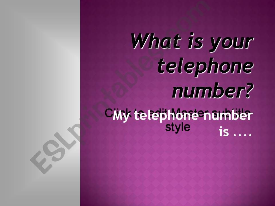 ESL - English PowerPoints: What is your telephone number?