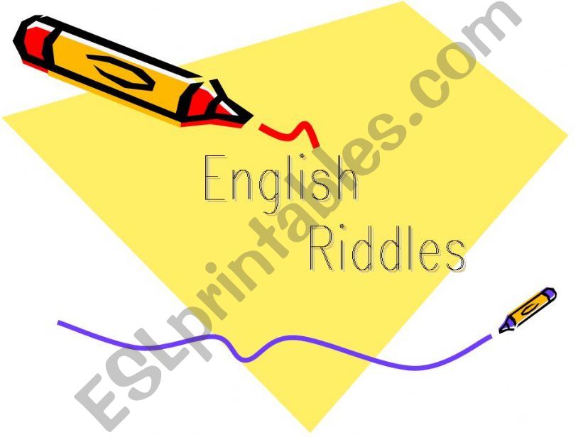 ESL - English PowerPoints: English Riddles