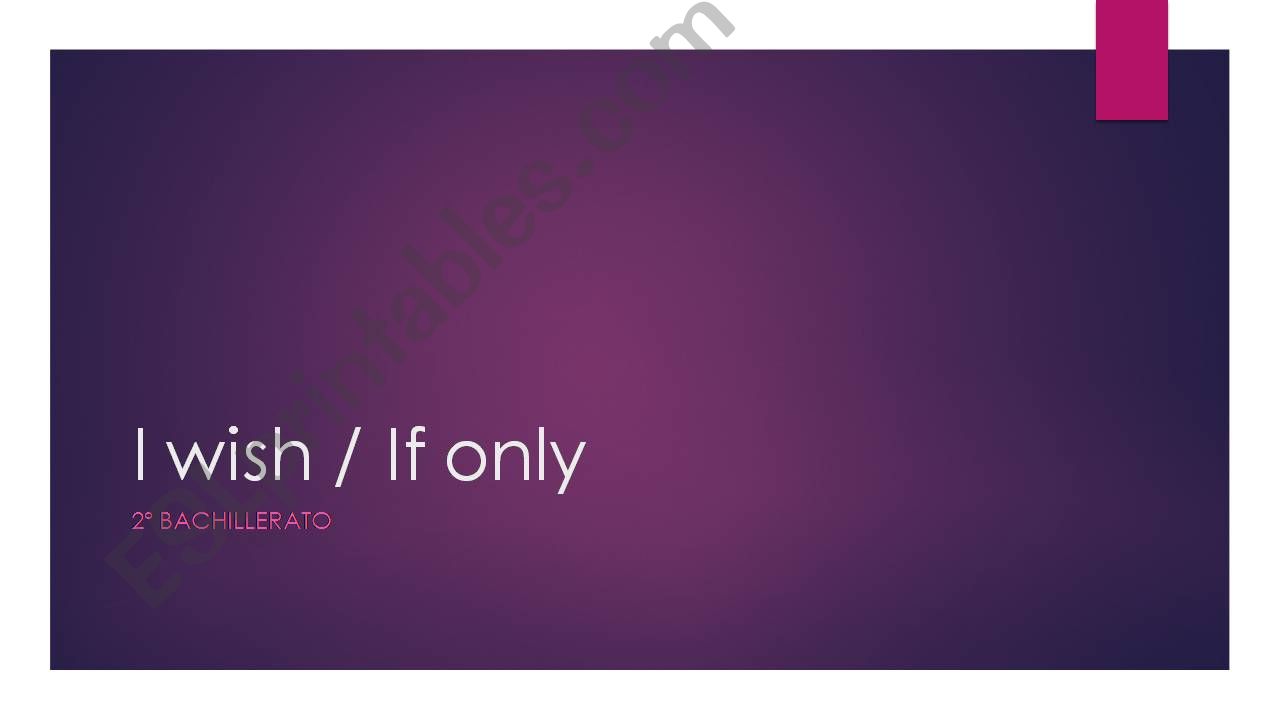 ESL - English PowerPoints: I wish...