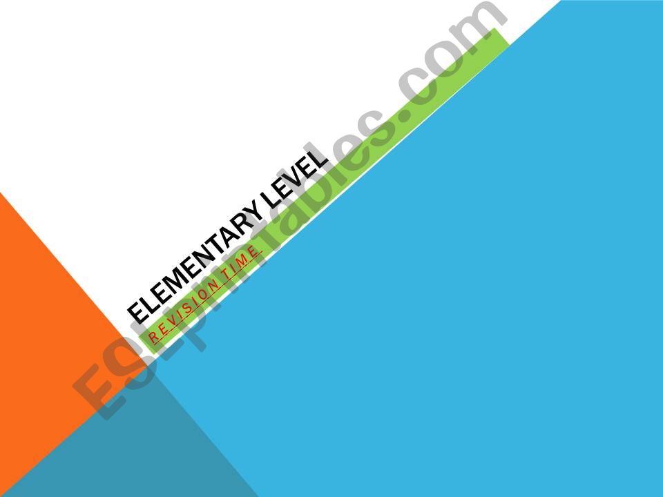 ESL - English PowerPoints: Revision time for elementary level