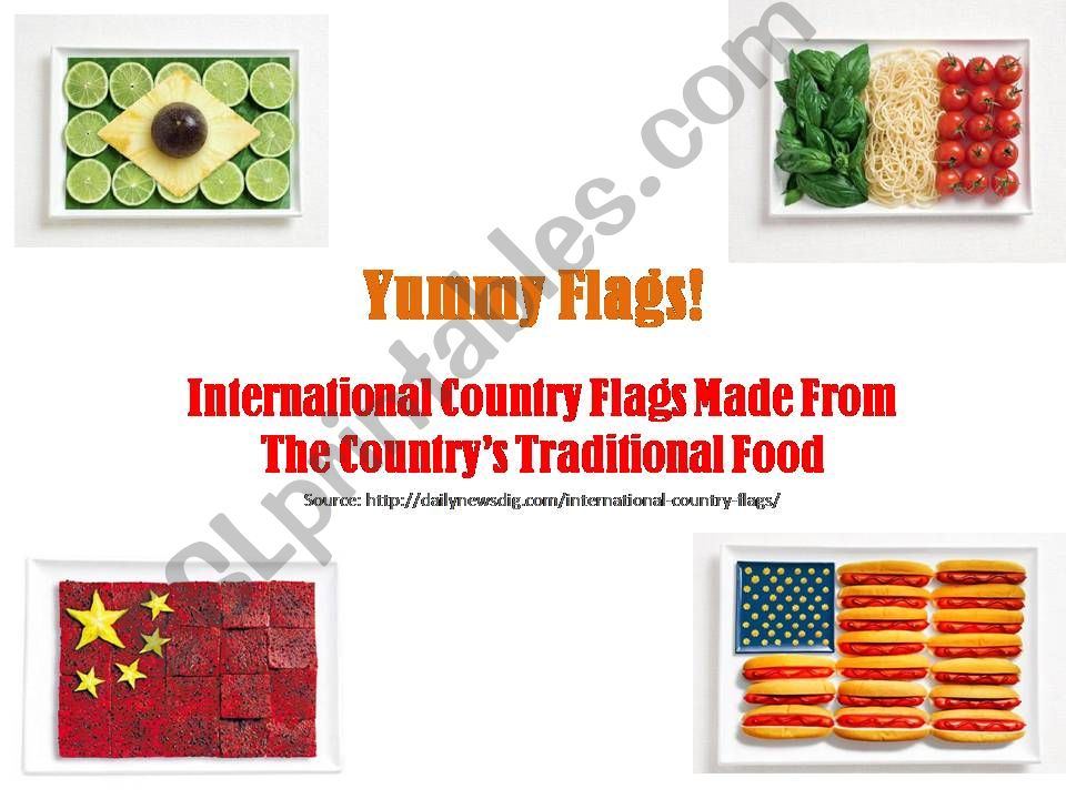 ESL - English PowerPoints: Yummy Flags