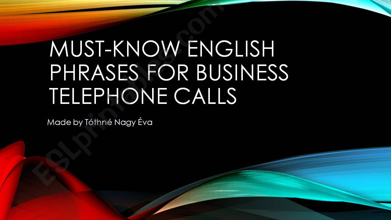 ESL - English PowerPoints: Phone call