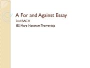 ESL - English PowerPoints: A for and Against Essay