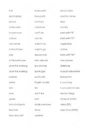 General vocabulary worksheets