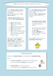 Participle clauses worksheets