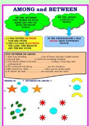 AMONG & BETWEEN - ESL worksheet by Richard K