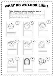 Describing people worksheets