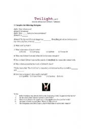Twilight worksheets