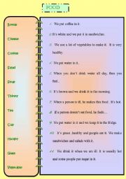 Describing food worksheets