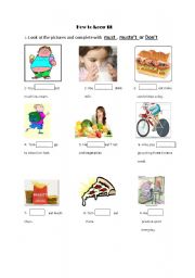 Keeping fit worksheets