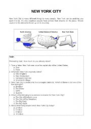 English Exercises: New York City quiz