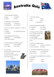 Australia worksheets