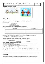 The neighbours worksheets