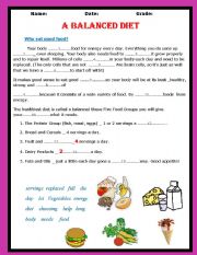 English Exercises: A Balanced Diet