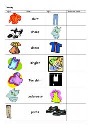 Clothes worksheets