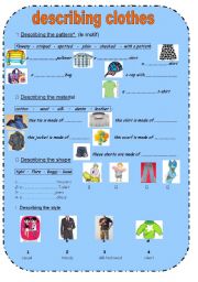 Describing clothes worksheets