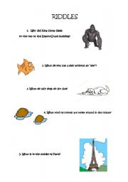 Riddles worksheets