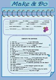 Make and Do worksheets